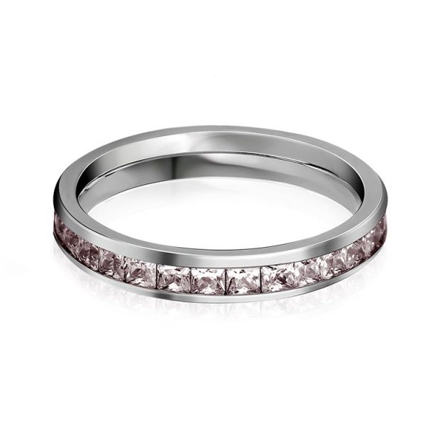 Pink Diamond 316 Stainless Steel Ring | CF Jewelry